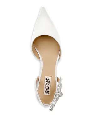 Badgley Mischka Gentry Pointed Pumps - White Satin