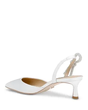 Badgley Mischka Gentry Pointed Pumps - White Satin