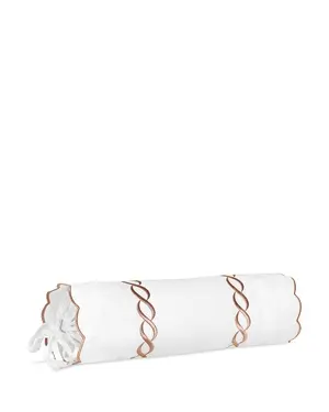 PRATESI Treccia Splendore Neckroll Sham - White/rose Gold