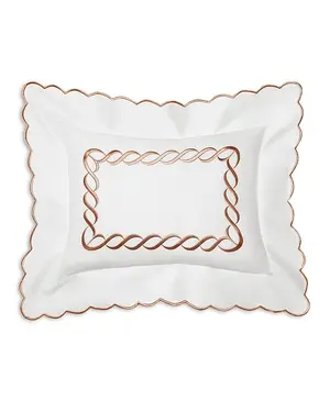 PRATESI Treccia Splendore Boudoir Sham - White/rose Gold