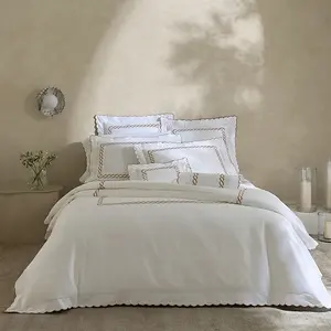 PRATESI Treccia Splendore Queen Sham - White/rose Gold