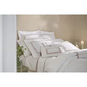 PRATESI Treccia Splendore Queen Sham - White/rose Gold
