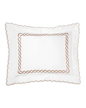 PRATESI Treccia Splendore King Sham - White/rose Gold
