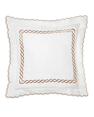PRATESI Treccia Splendore Euro Sham White/rose Gold