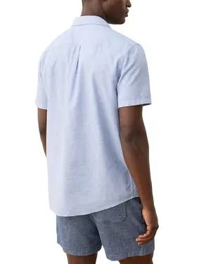 Marine Layer California Naturals Regular Fit Classic Short Sleeve Shirt - Chambray