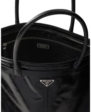 Prada Leather Tote Bag - Black