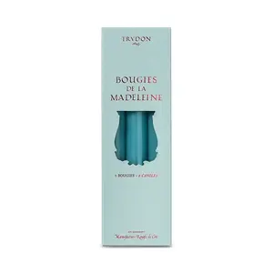 TRUDON Madeleine Taper Candles, Box Of 6 Aqua