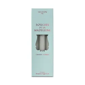 TRUDON Madeleine Taper Candles, Box Of 6 Smokey Gray