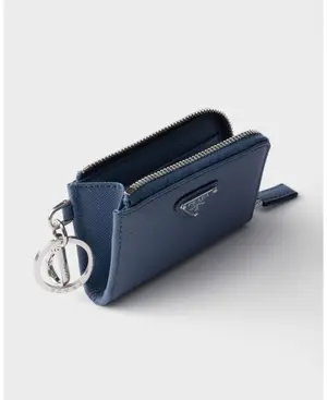 Prada Saffiano Leather Mini Pouch - Blue