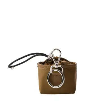 Prada Re-nylon Mini Pouch Bag Charm - Brown