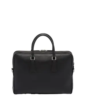 Prada Saffiano Leather Briefcase - Black