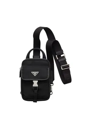 Prada Re-nylon And Saffiano Leather Smartphone Case - Black