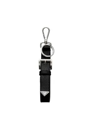 Prada Saffiano Leather Key Ring - Black