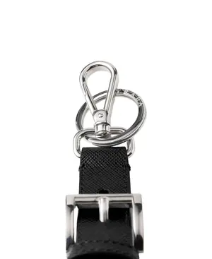 Prada Saffiano Leather Key Ring - Black