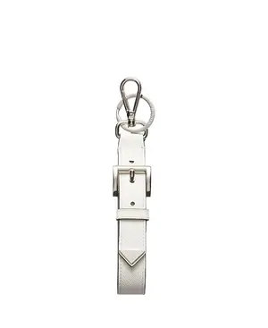 Prada Saffiano Leather Key Ring - White