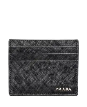 Prada Saffiano Leather Card Holder Black