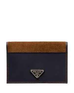 Prada Re-nylon And Leather Passport Holder - Blue