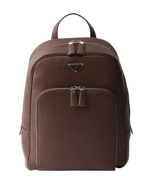 Prada Leather Backpack - Brown