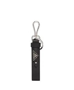 Prada Saffiano Leather Keychain - Black