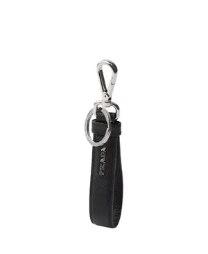 Prada Saffiano Leather Keychain - Black