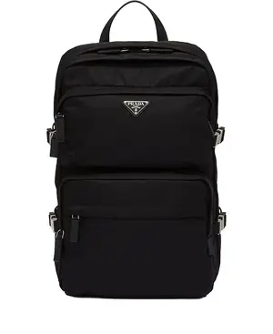 Prada Re-nylon And Saffiano Leather Backpack - Black