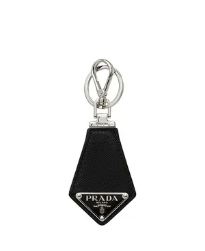 Prada Saffiano Leather Keychain - Black