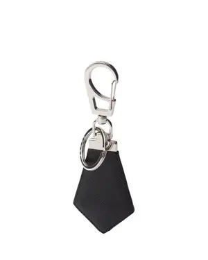 Prada Saffiano Leather Keychain - Black