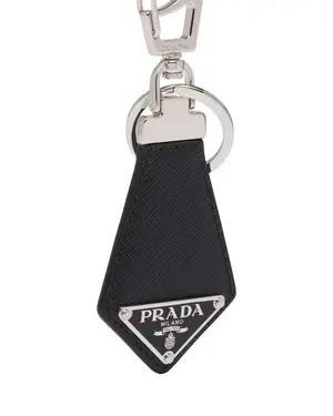 Prada Saffiano Leather Keychain - Black