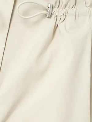 ST. AGNI Gathered Cotton-blend Wide-leg Pants - Neutrals
