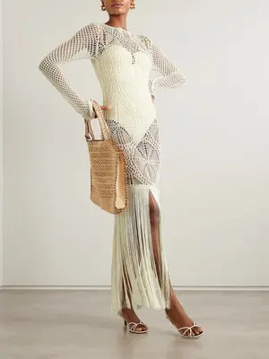 Stella McCartney Fringed Crocheted Maxi Dress