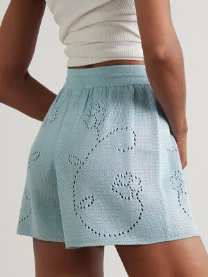 Calle Del Mar Pointelle-knit Shorts