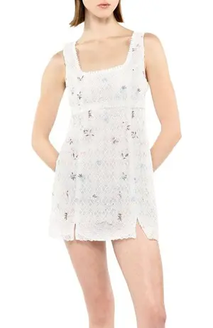 Anna Sui Embroidered Lacey Trellis Mini Dress