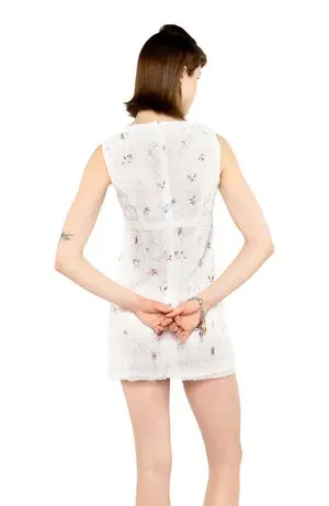 Anna Sui Embroidered Lacey Trellis Mini Dress
