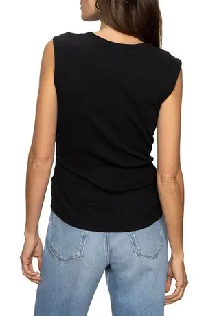 Sanctuary Ruched Rib Tank - Black