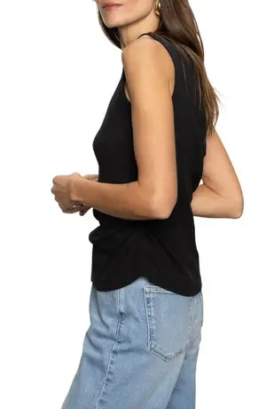 Sanctuary Ruched Rib Tank - Black