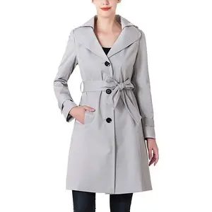 KIMI + KAI Adel Hooded Trench Coat Gray