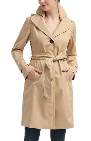 KIMI + KAI Hooded Trench Coat - Tan