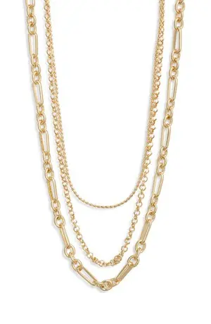 Nordstrom Set Of Layered Chain Necklaces - Gold