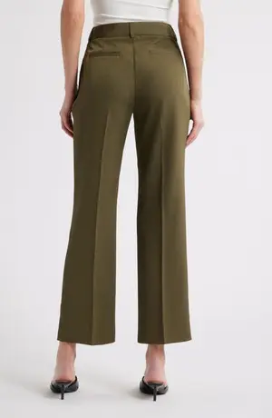 TAHARI ASL Brushed Woven Straight Leg Pants