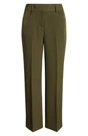 TAHARI ASL Brushed Woven Straight Leg Pants