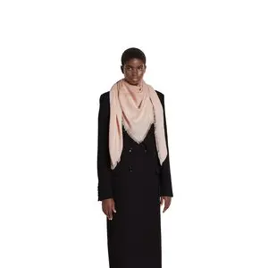 Gucci Gg Cotton Silk Jacquard Shawl - Pink
