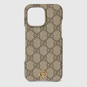 Gucci Ophidia Case For Iphone 16 Pro Max Gg Canvas - Beige