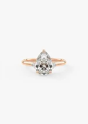 FRANK DARLING The Arbor Three Stone Pear Ring - Yellow Gold