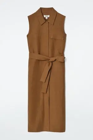 Cos Sleeveless Utility Midi Shirt Dress