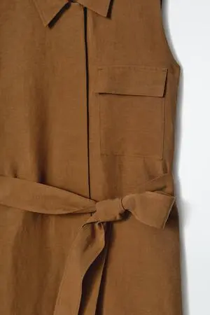Cos Sleeveless Utility Midi Shirt Dress