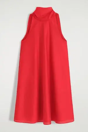 Cos Fluid Halterneck Mini Dress - Red