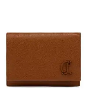 CHRISTIAN LOUBOUTIN Mooncrest Leather Trifold Wallet - Brown