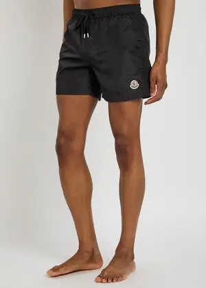 Moncler Logo Shell Swim Shorts - Black