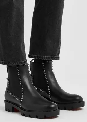 CHRISTIAN LOUBOUTIN Out Lina Spike Leather Ankle Boots
