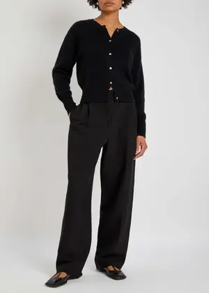THE ROW Leather Mary Jane Flats - Black